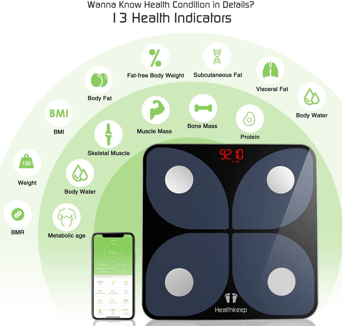 Body Fat Scale Model-280(Black) – Healthkeep